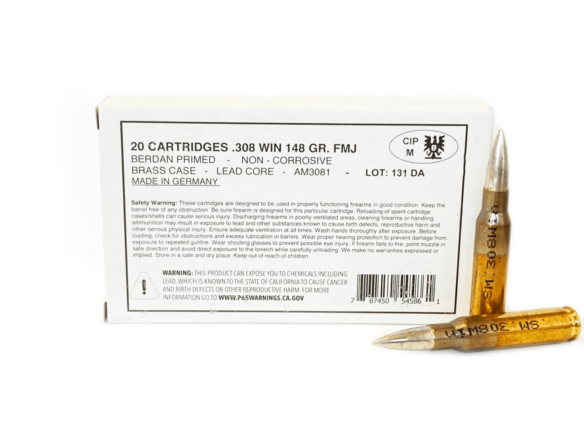 Military Surplus – German – 308 Win – 148 Grain – FMJ – 1,000 Rounds ...